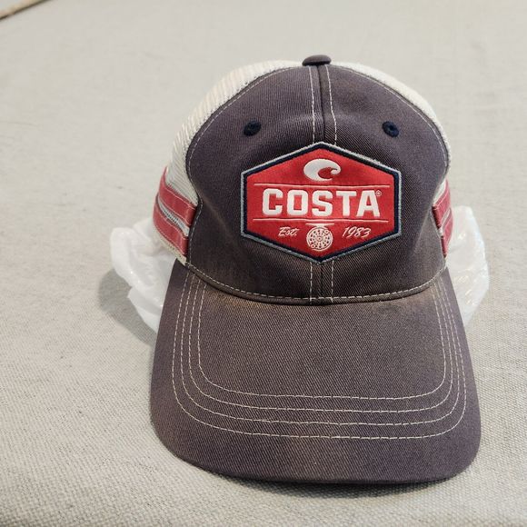 Costa | Accessories | Costa Cap Hat Snap Back Gray White Mesh Trucker ...